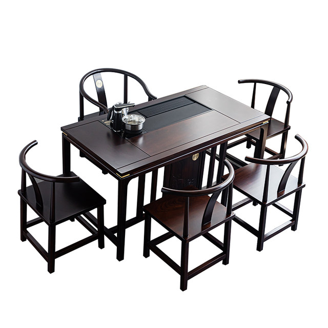 New Chinese style tea table and chairs, fully assembled solid wood ...