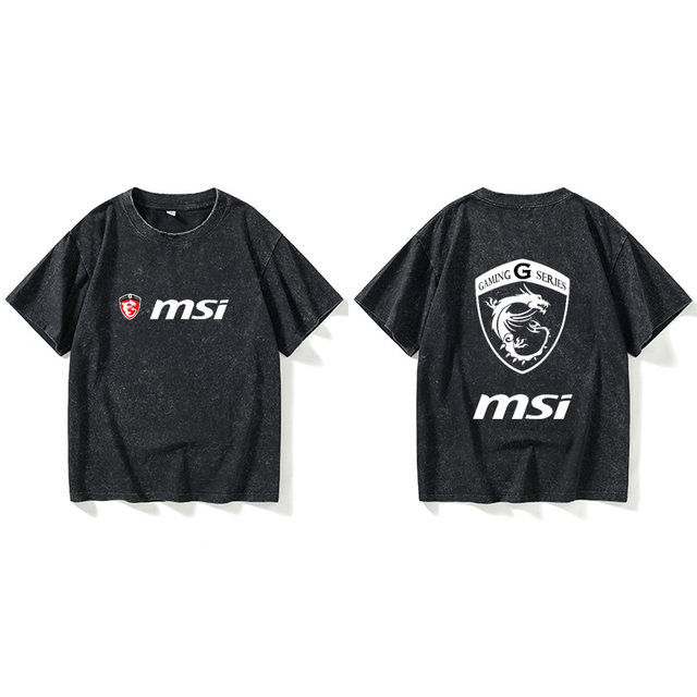 MSII MSI Red Dragon LOGO Computer City Gection Term T -shirt Short ...