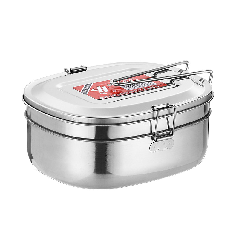 Stainless Steel Rectangular Lunch Box with Cover for Adults and Students