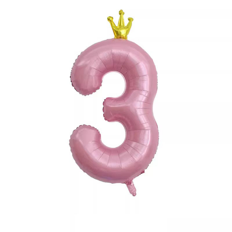 40-inch Crown Number Balloon - Birthday Party Decoration