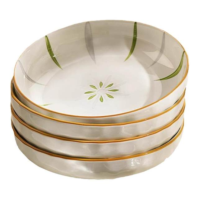 Deep disk beautiful ceramic plate home dishes 2024 new dishes tableware ...