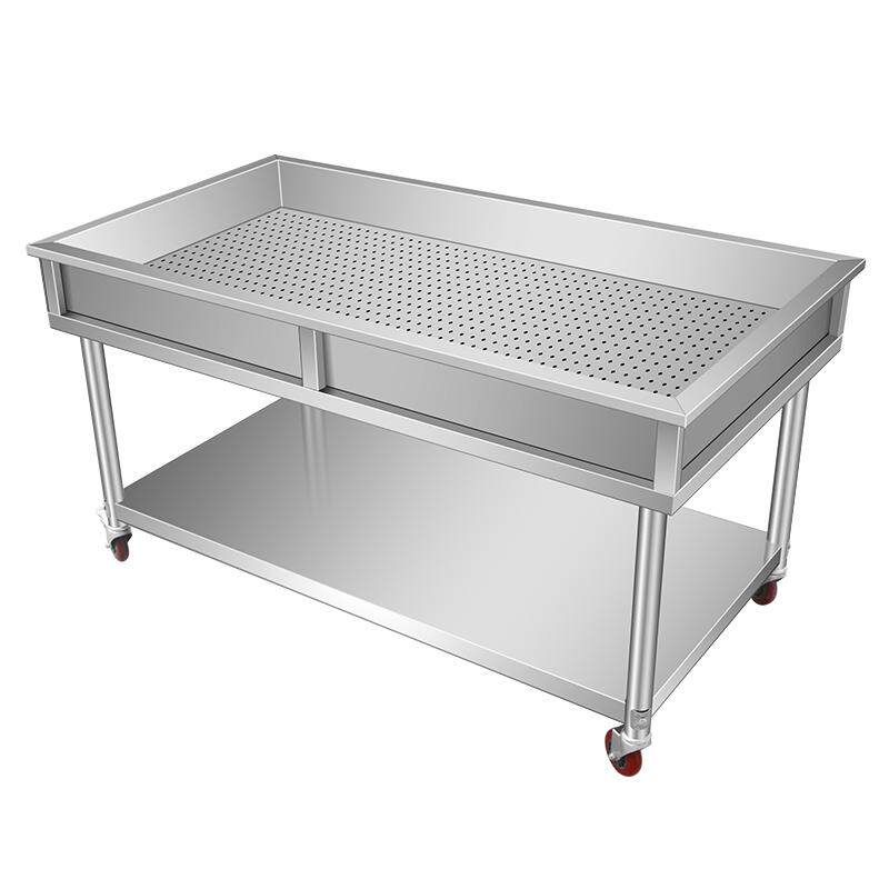 Braised meat and cooked food sorting table, stainless steel workbench ...