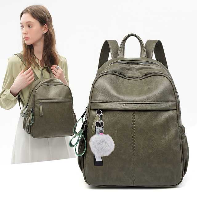 Backpack Women 2024 New Genuine Leather Cowhide Soft Leather Fashion ...