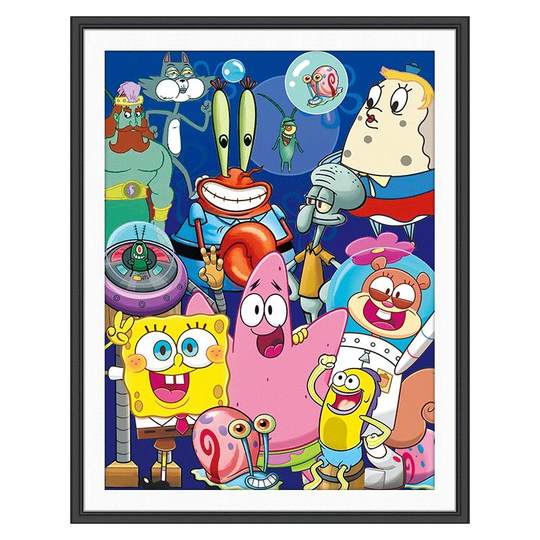 Spongebob Squarepants Cross Stitch Embroidery Kit | Cartoon Hand ...