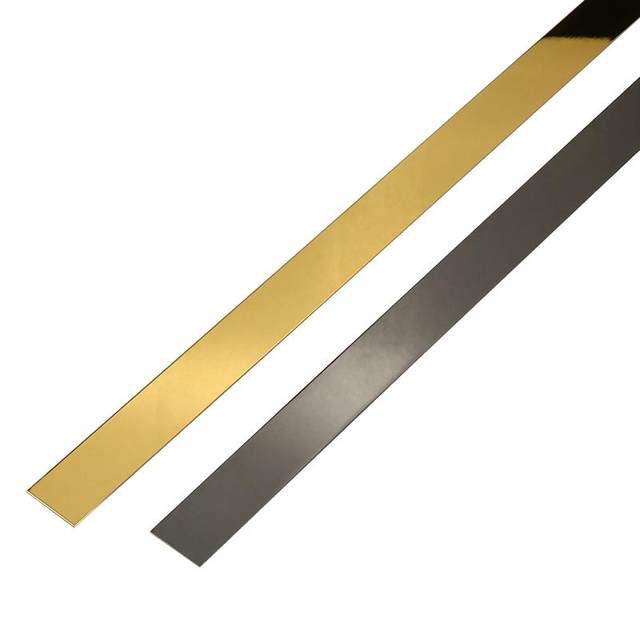 Stainless steel flat decorative strips metal lines black titanium ...