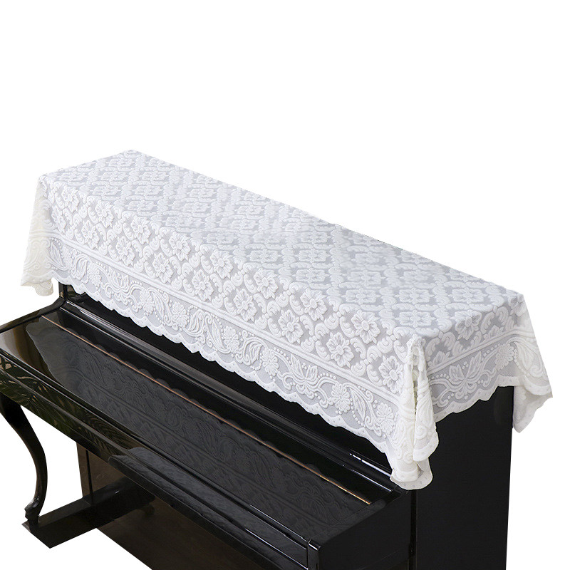 Lace Piano Dust Cover - Electric Piano Half Cover with Stool Cover