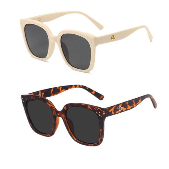 Retro Milky White Sunglasses - Kuku Square Big Frame Lovers Street ...