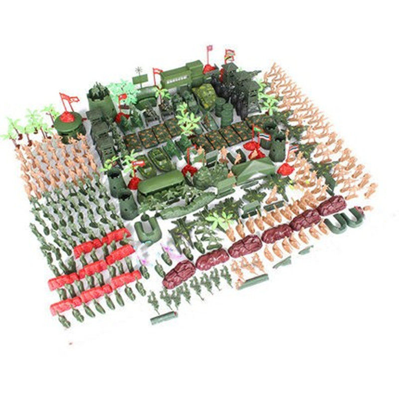 Mingdi WWII Military Toy Soldier Set - Plastic Model Figures with Aircraft