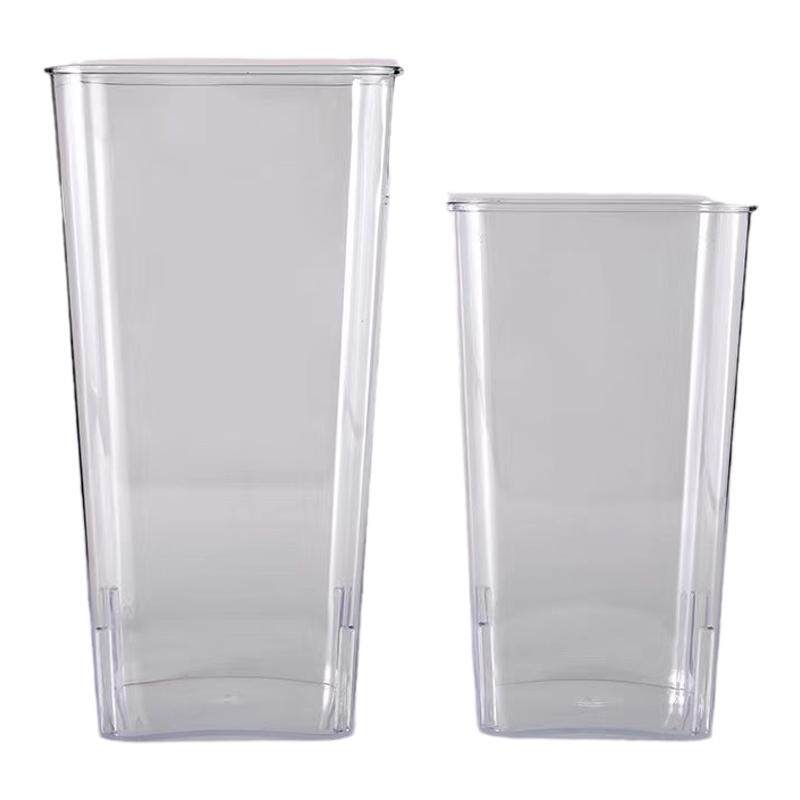 Light Luxury Transparent Square Large Transparent Flower Bucket Wake-Up ...