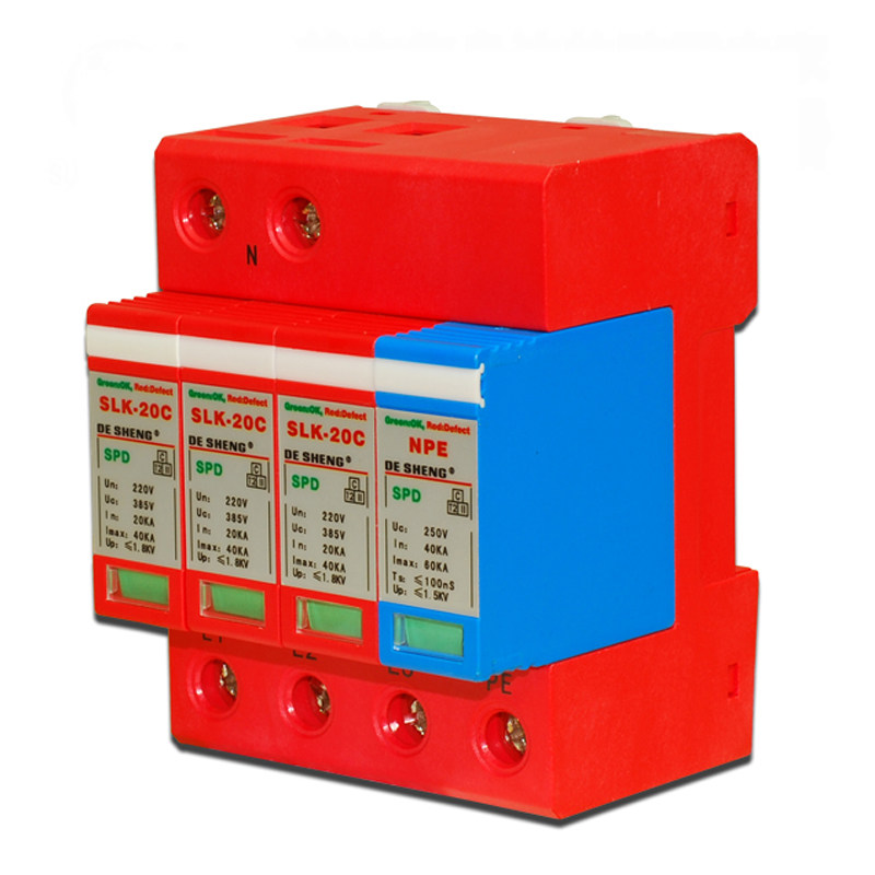 Three-Phase Surge Protector 40KA Class C 4P Surge Protection Device ...