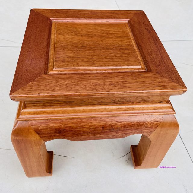 Mahogany stool pineapple lattice wood sofa edge thick solid wood square ...