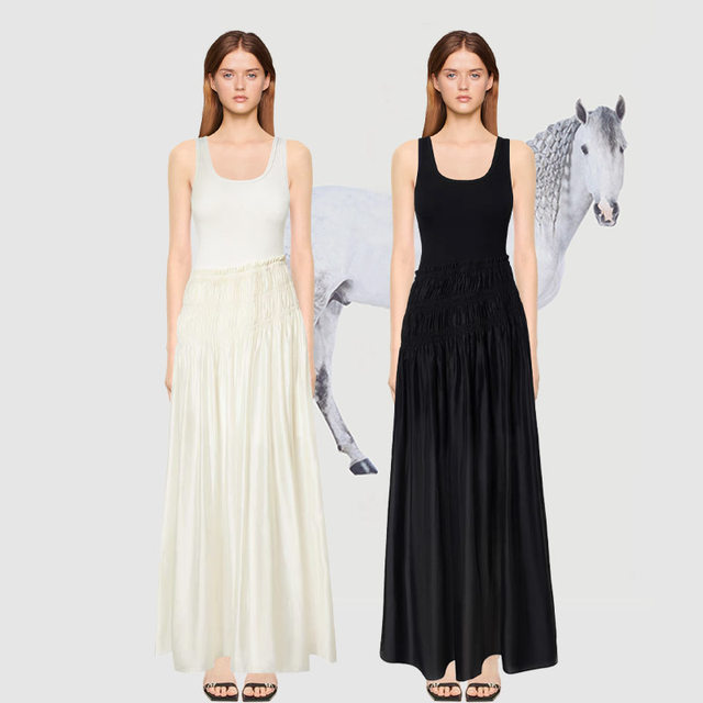 GARGA French black splicing vest dress for women with design sense of ...