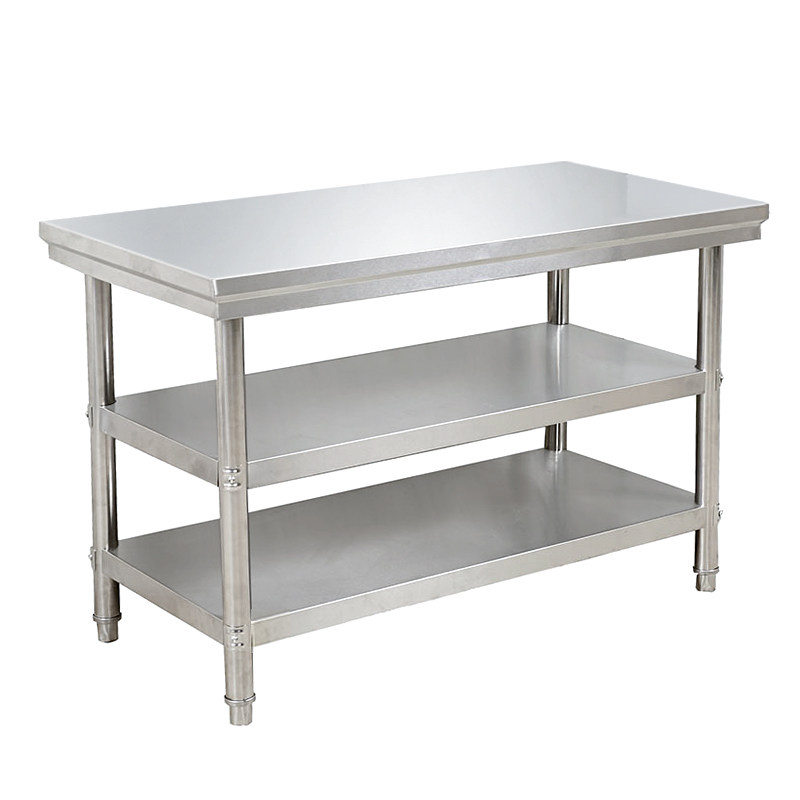 Stainless Steel Workbench - Three-Layer Kitchen Table for Home & Commercial Use Refinement