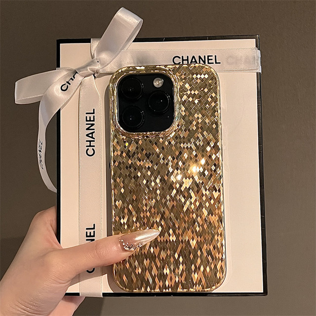 Golden diamond sequins Apple 16 mobile phone case Apple 16promax new ...