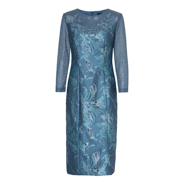 Ma Tiannu Women's Spring and Summer New Blue Titanium Dress Temperature ...