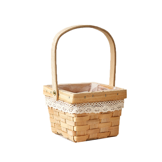 Flower Habitat Woven Flower Basket - Handmade Rattan Bouquet Holder