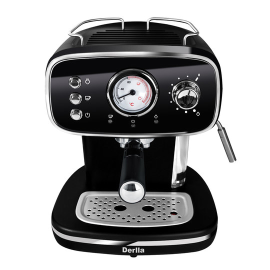 German Derlla Espresso Coffee Machine with Milk Frother | Retro Style