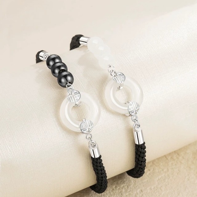 Tongxin Circle He Tianyu Ping An buckle couple bracelets a pair of men and women a pair of woven ...