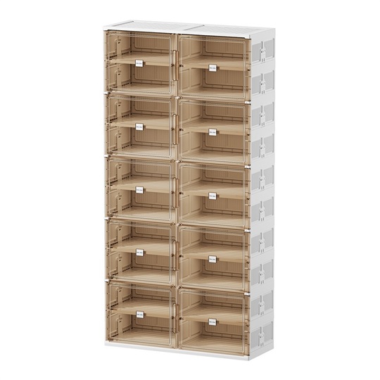 Jeko&jeko Japanese Style Shoe Cabinet - Folding PP Shoe Rack