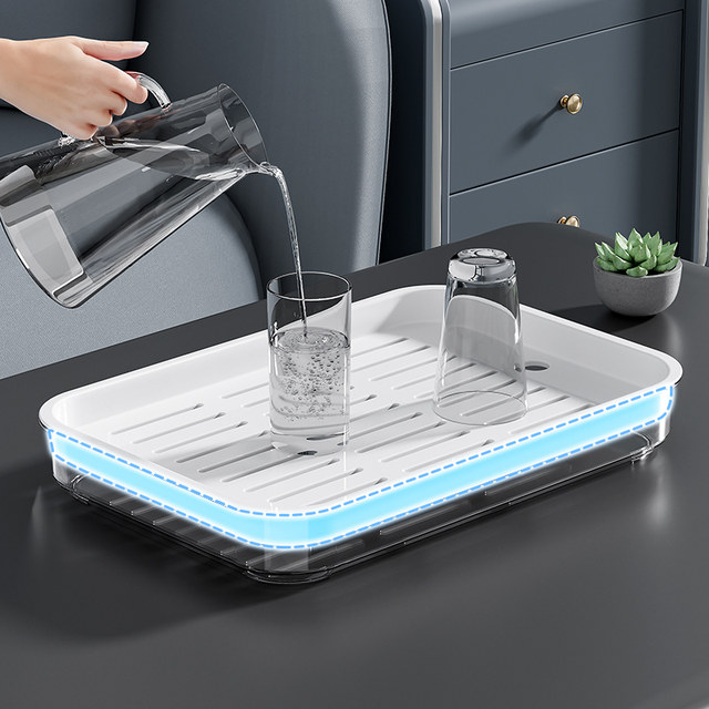 Tea cup tray light luxury household water cup storage drain rack tea ...