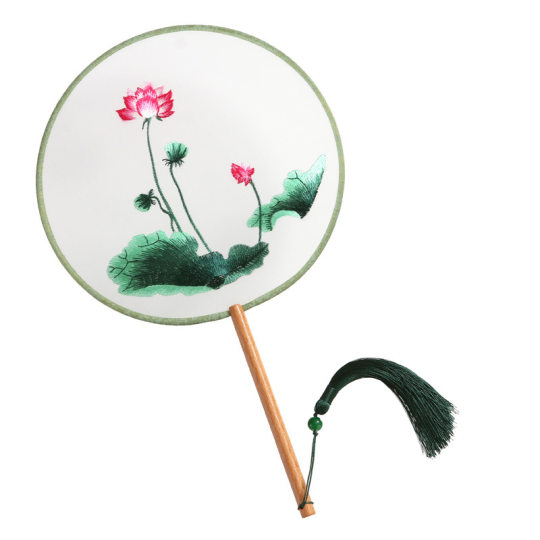 Group Fan Embroidery Classical Round Fan Palace Fan Chinese Hanfu ...
