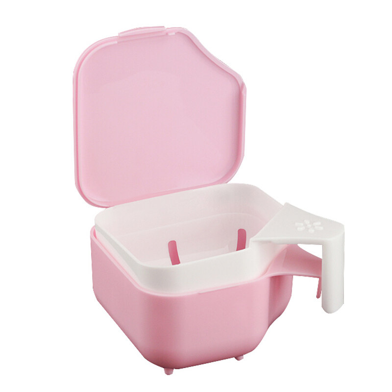 Dentures Cleaning Box with Bubble Cup - Portable Denture Storage ...