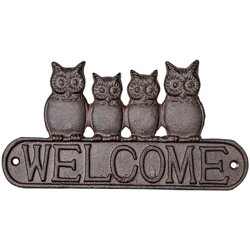 Cast Iron Welcome Welcome Sign Iron Door Sign European Retro Decoration ...