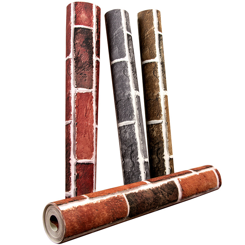 3D Retro Nostalgic Imitation Brick Pattern Red Brick Wallpaper