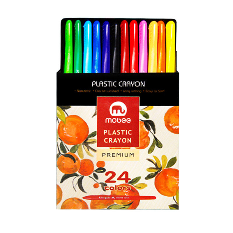 Mobee Crayon - Non-Toxic Plastic Drawing Crayons for Toddlers & Kids