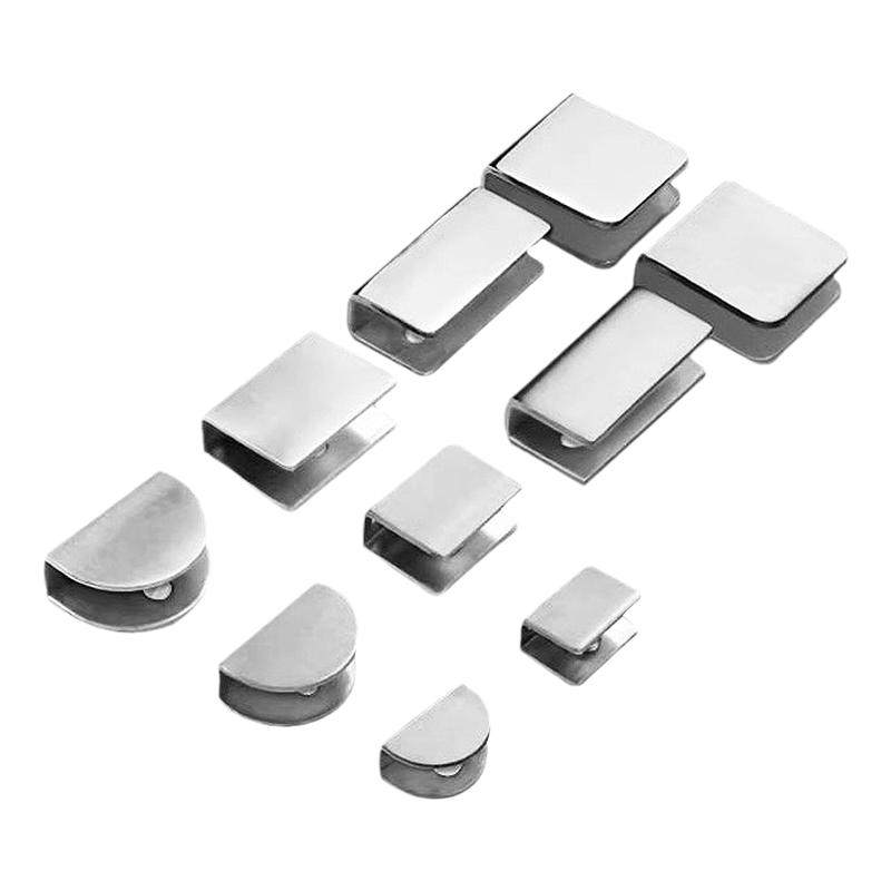 Ringing Stainless Steel Glass Clip - Bathroom Partition Clamp