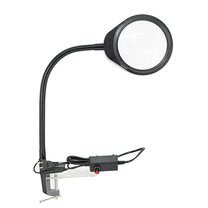 Pdok 10x Clip-On LED Desk Magnifying Glass for Reading - Pd-032a