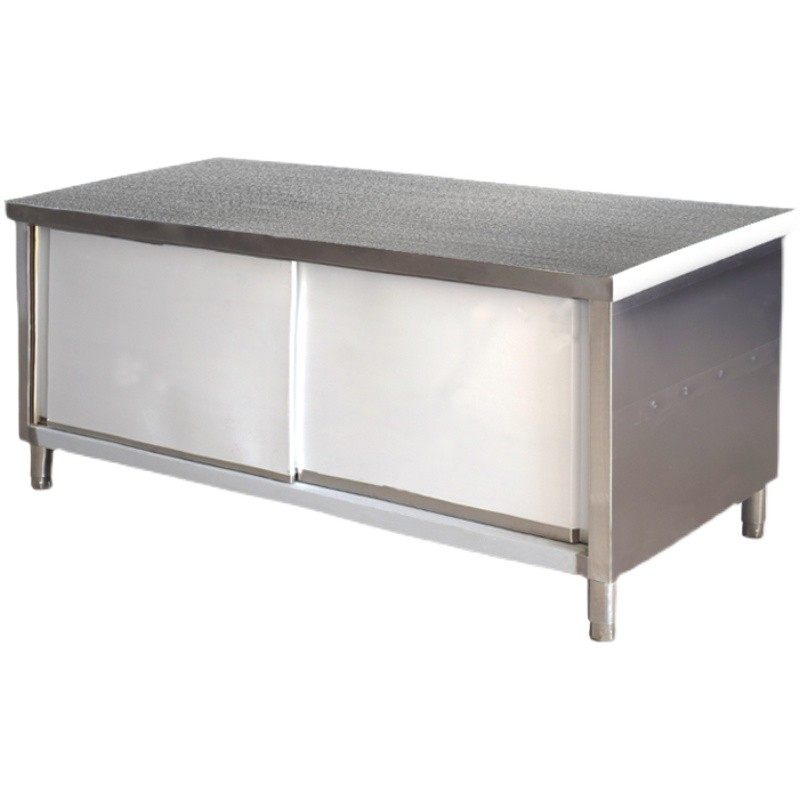 Custom-Made Stainless Steel Sliding Door Workbench for Commercial Kitchen