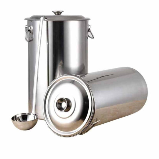 Thick Stainless Steel Milk Tea Bucket with Cover for Pearl Milk Tea Soup