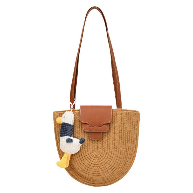 Zuo Xing French Retro Straw Beach Bag - Women's Shoulder Crossbody Bag