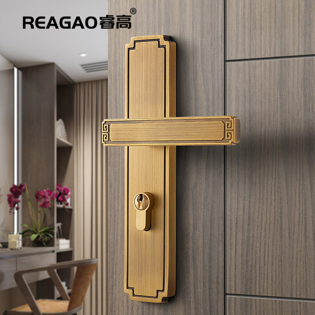 Ruigao new Chinese style pure copper door lock indoor bedroom room ...