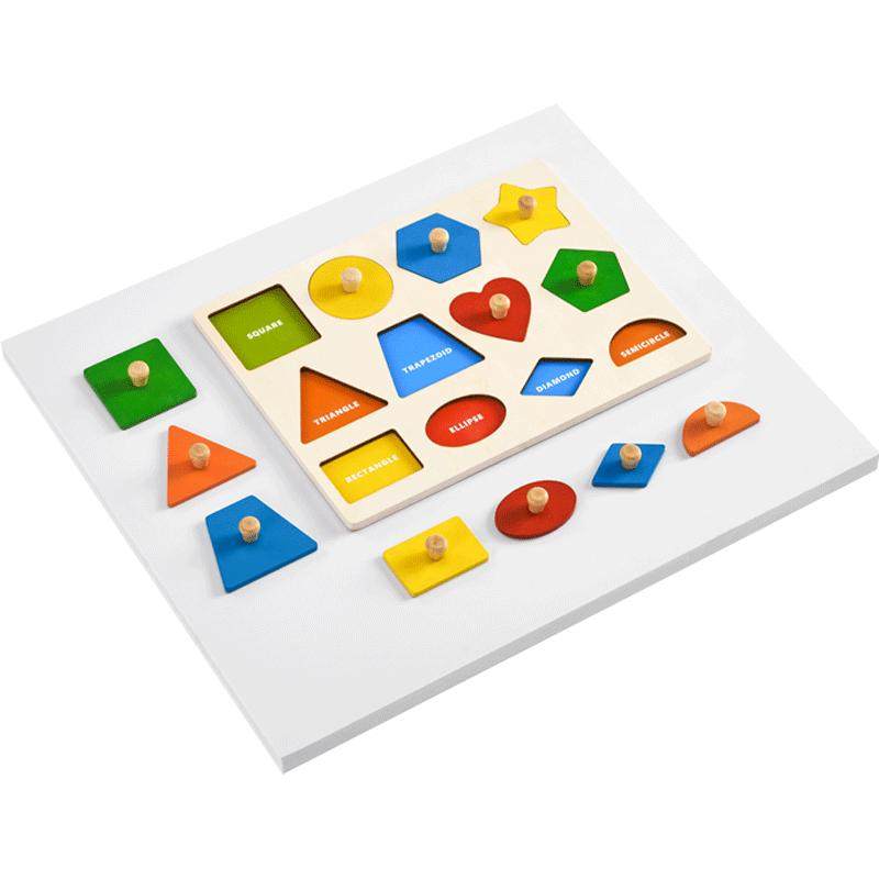 Hand-Grabbing Board Puzzle - Geometric Shape Pairing Panel Children 1-2 ...