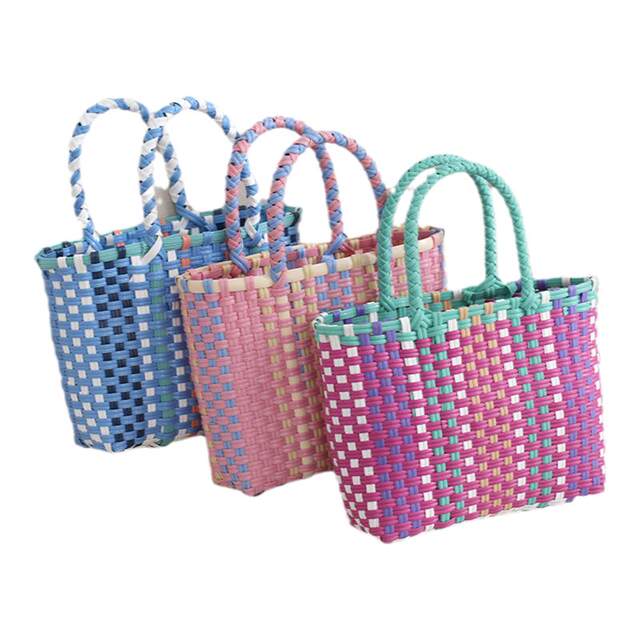 Plastic weaving basket PVC hand -woven basket home storage basket ...