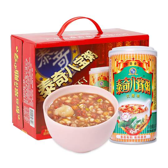Taiqi Eight-Treasure Porridge 370g x 12 Cans, Instant Longan Lotus Seed ...