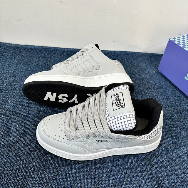 Hong Kong style gray niche retro bread shoes for men 2024 winter new ins trend versatile couple ...