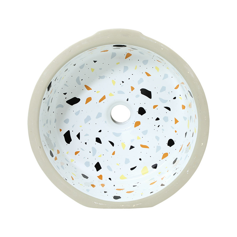 Terrazzo Undercounter Basin: Flat Bottom Square Large Capacity Embedded ...