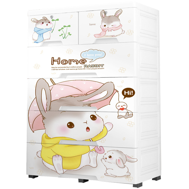 Extra Large Cartoon Storage Cabinet - Drawer Type Plastic Toy Locker ...