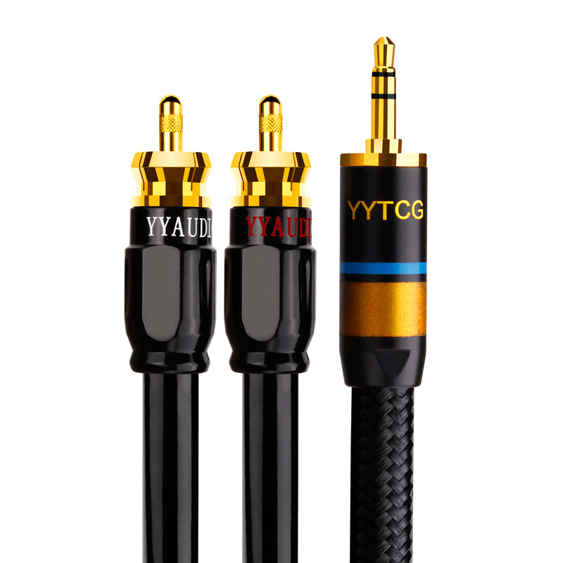 Yytcg G1-3.5mm to 2RCA Audio Cable - Gold Plated Pure Copper