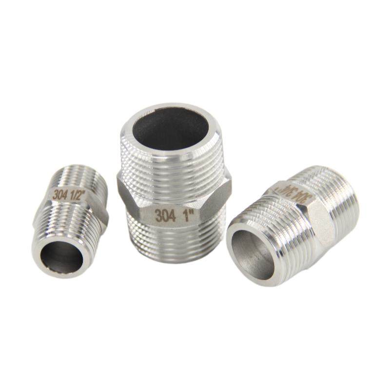 304 rustfritt stål flat munn fortykket ledningskontakt sekskantet dobbelthodet støtskjøt rett ...