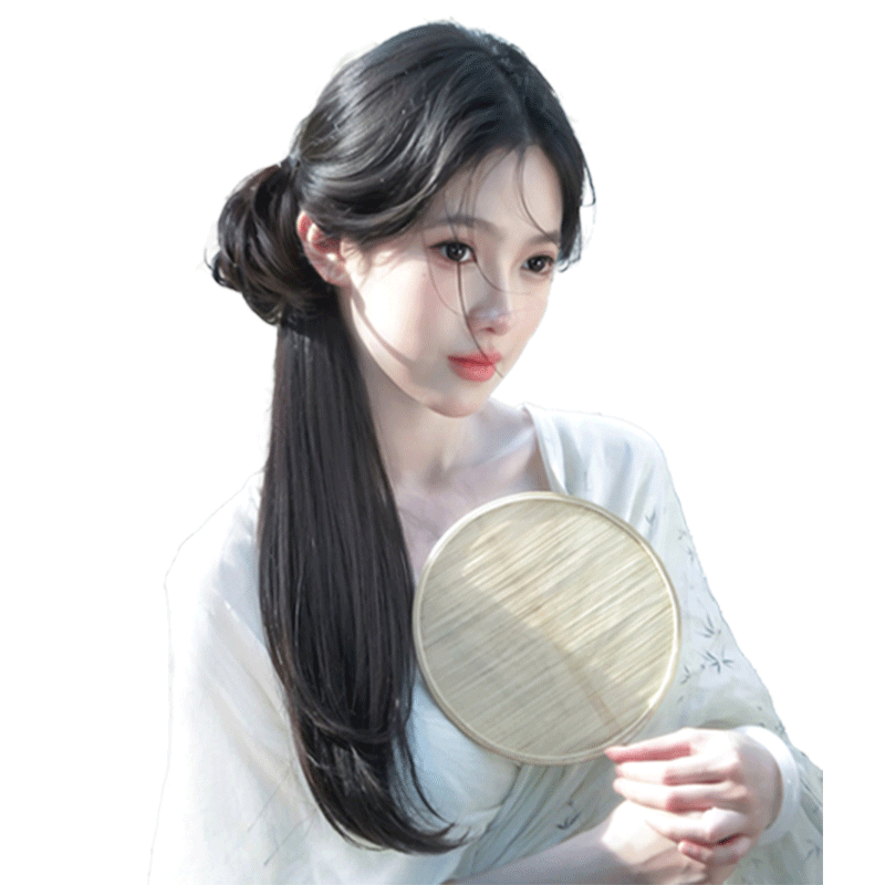 New Chinese Style Wig for Women - Ancient Style Ponytail Wig Natural ...