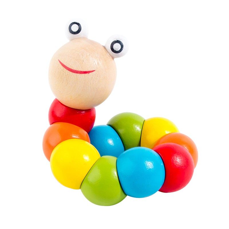 Wooden Caterpillar Toy - Early Educational Twist & Turn Insect for Toddlers