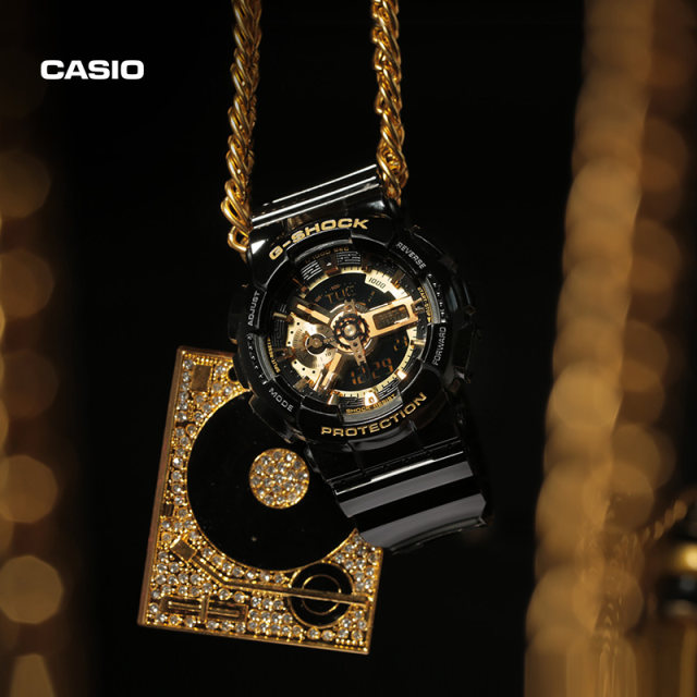 casio flagship store GA-110GB black gold sports watch men's Casio G-SHOCK