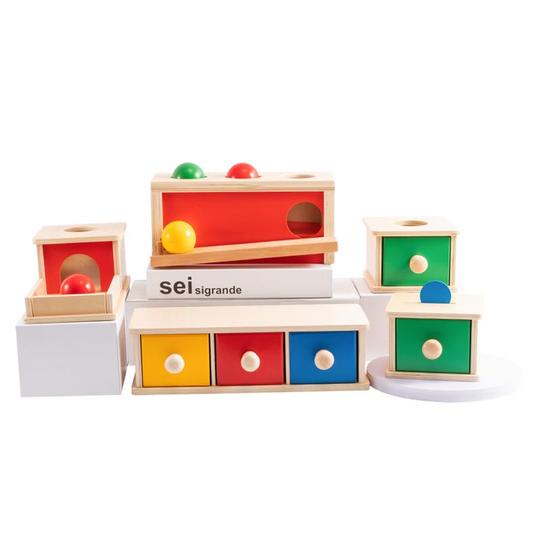 Xiaojiaoya Montessori Early Education Toy Box - Wooden Object ...