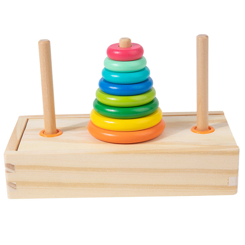 Tower of Hanoi Wooden Educational Toy - 10 & 8 Tier - Logic Puzzle