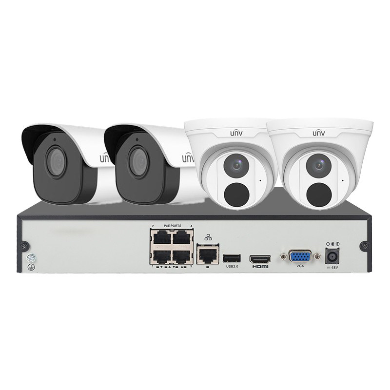 Uniview Camera 5 Million Complete Set of Monitoring System Starlight-Level Night Vision PoE ...