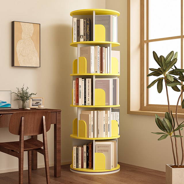Rotating bookshelf 360 -degree Student Bookcase Furnishing Book Storage ...